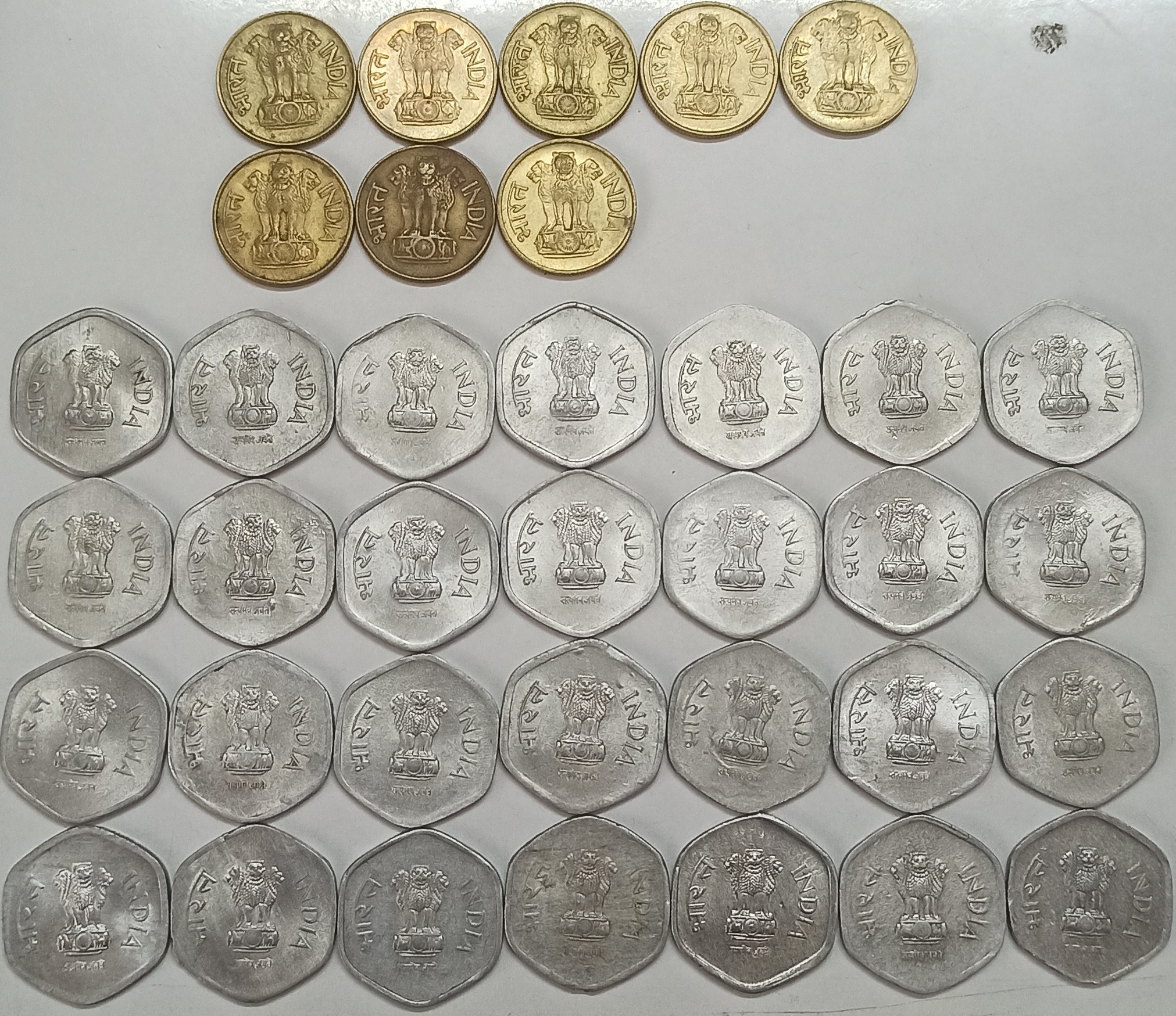 20 Paise Mint-wise Complete Set Aluminium Bronze & Aluminium (36 Coins ...